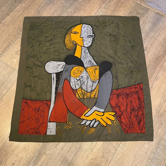 Accessories | Vintage 8s Pablo Picasso Femme Assise Print 100 Silk ...